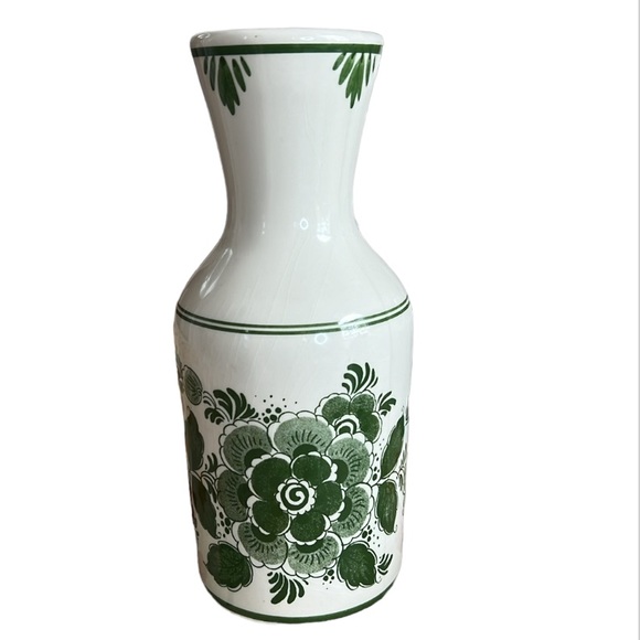 Bols | Accents | Vintage Delft Green Flowered Vase Carafe Made In ...